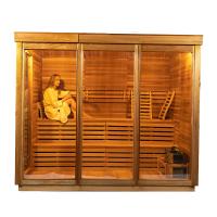 China Hemlock / Red Cedar Steam Sauna Room With Ozone Generator LED Light Modern Design Style for sale