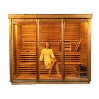 China Hemlock / Red Cedar Steam Sauna Room With Ozone Generator LED Light Modern Design Style for sale