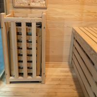 China 15~90.C Hemlock / Red Cedar Steam Sauna Room With 0-99 MIN Timer And 220V Voltage for sale