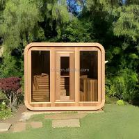China Cedar Wood Bluetooth Outdoor Dry Sauna With Hemlock Interior for sale