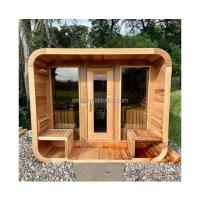 China Cedar Outdoor Dry Sauna For 5-6 Persons With Full Glass Door / Bluetooth Music System for sale