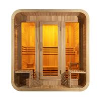 China Temperature 15 ~ 90 \u2103 HEMLOCK Outdoor Dry Sauna With Glass Door for sale