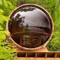 China Adjustable Full Glass Door Cedar Outdoor Dry Sauna With Bluetooth Music System For 5-6 Persons for sale
