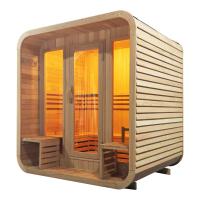 China Cedar Wood Bluetooth Outdoor Dry Sauna With Hemlock Interior for sale