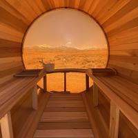 China Adjustable Ventilation Hemlock Wood Outdoor Dry Sauna Full Glass Door Temperature Range 15-90.C for sale