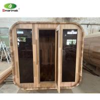 China Temperature 15 ~ 90 \u2103 HEMLOCK Outdoor Dry Sauna With Glass Door for sale