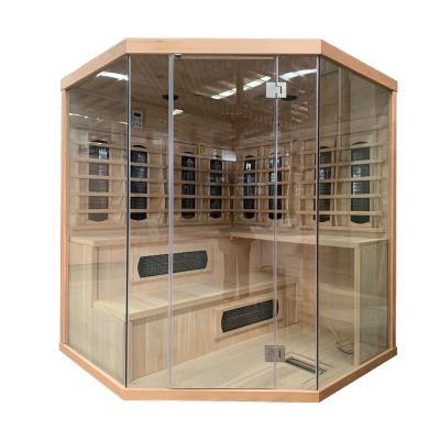 China Residential 4 Person Wooden Steam Sauna Room Hemlock Infrared Steam Combine for sale