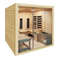 China 6000w Wooden Dry Infrared Steam Sauna Room 4 Person for sale
