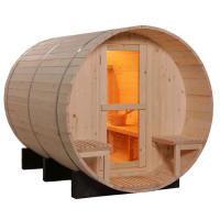 China OEM Pine 2 Person Wood Barrel Sauna 6000W With Electric Stove for sale