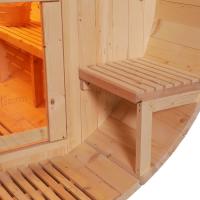 China OEM Pine 2 Person Wood Barrel Sauna 6000W With Electric Stove for sale