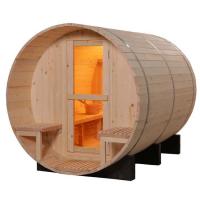 China OEM Pine 2 Person Wood Barrel Sauna 6000W With Electric Stove for sale