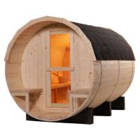 China 4 Person Redwood Outdoors Sauna Room Garden Pine Wood Wine Barrel Sauna for sale
