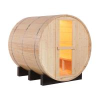China 4.5kw Family 4 - 6 Person Wood Barrel Sauna Room Outdoor for sale