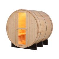China 4.5kw Family 4 - 6 Person Wood Barrel Sauna Room Outdoor for sale