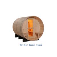 China Smartmak Household Pine Wood Burning Barrel Sauna Outdoor Steam Room for sale