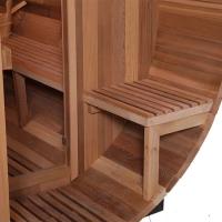 China Red Cedar Wood Fired Barrel Sauna Room Barrel Shaped 2 - 4 Person for sale