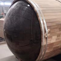 China Red Cedar Wood Barrel Sauna 180x240CM Outdoor Saunas with Panonamic for sale