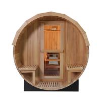 China Canada Hemlock Round Wood Barrel Sauna Room For Backyard 4 Person for sale