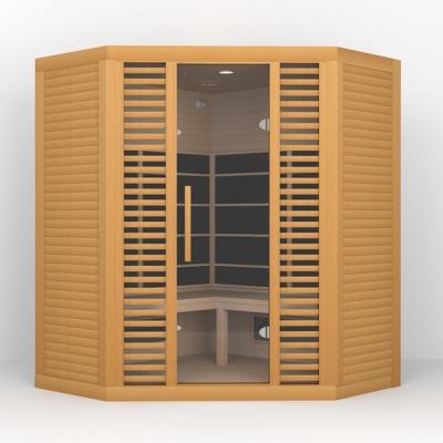 China 3-5 Person Low Emf Corner Infrared Sauna Room Red Light Therapy 2300W for sale