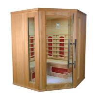 China Household 3 Person Corner Sauna Red Cedar Wood Custom Home Sauna for sale