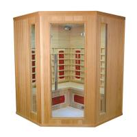 China Household 3 Person Corner Sauna Red Cedar Wood Custom Home Sauna for sale
