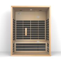 China Family 3 Person Red Cedar Far Infrared Sauna With 8mm Tempered Glass Door for sale
