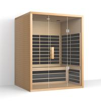 China Family 3 Person Red Cedar Far Infrared Sauna With 8mm Tempered Glass Door for sale