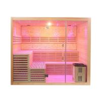 China 6 Person Canadian Cedar Steam Sauna Cabin Room Family Red Light Sauna 6000W for sale