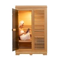 China SASO 2 Person Red Cedar Solid Wood Dry Heat Steam Sauna For Home for sale