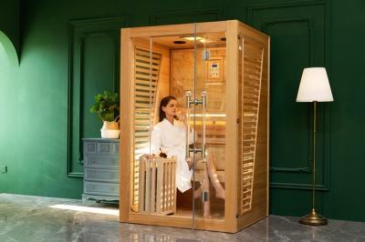 China Commercial Redwood Cedar Steam Sauna Room 1 Person for sale