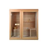 China ODM Double Bench 2 Person Home Sauna Room Indoor Solid Wood for sale