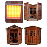 China ROHS Far Infrared Outdoor Dry Sauna Room Garden Sauna 4 Person Chromatherapy Lighting for sale