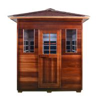China ROHS Far Infrared Outdoor Dry Sauna Room Garden Sauna 4 Person Chromatherapy Lighting for sale