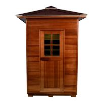 China Red Cedar Solid Wood Back Garden Sauna Custom Outdoor Sauna 2 Person for sale
