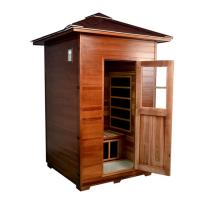 China Red Cedar Solid Wood Back Garden Sauna Custom Outdoor Sauna 2 Person for sale