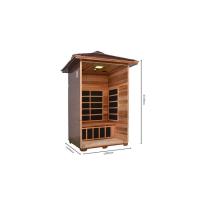 China 2 Person Freestanding Outdoor Dry Sauna Room Canadian Hemlock Wood for sale