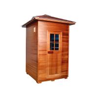 China 2 Person Freestanding Outdoor Dry Sauna Room Canadian Hemlock Wood for sale