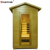 China Smartmak Customized Cedar Outdoor Dry Sauna 1 Person Small Garden Sauna for sale