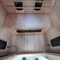 China Smartmak Customized Cedar Outdoor Dry Sauna 1 Person Small Garden Sauna for sale
