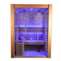 China Smartmak Up To 90 Degree 3 Person Cedar Wood Steam Sauna Room For Garden for sale