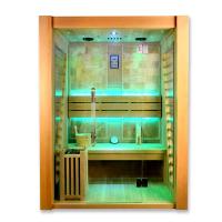 China Single Bench Hemlock 4 Person Cedar Sauna Indoor Steam Room With 6kw Stove Heater for sale