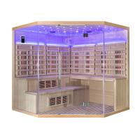 China RoHS 5 Person Luxury Steam Room Infrared Sauna Combination Red Cedar for sale