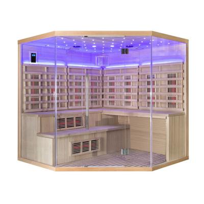 China RoHS 5 Person Luxury Steam Room Infrared Sauna Combination Red Cedar for sale