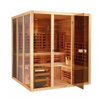 China Household Indoor Wet Sauna Canadian Red Cedar Steam And Infrared Sauna for sale