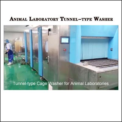 China Laboratory Animal Cage Washer Equipment Continuous Tunnel Type 316L Stainless Steel for sale