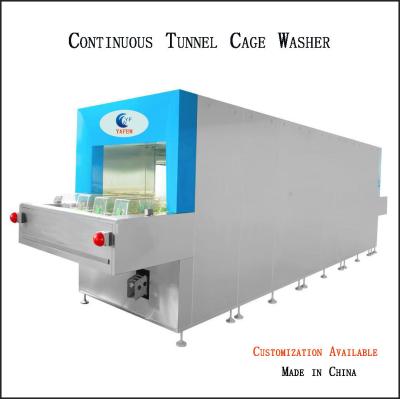 China Large Capacity Disinfection Lab Animal Equipment Continuous Tunnel Cage Washer for sale
