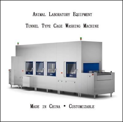 China Tunnel Type Automatic Cage Washer 304 Stainless Steel Animal Cage Cleaning Machine for sale
