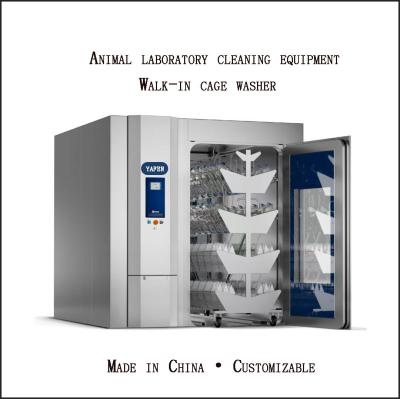 China 120 - 240 IVC Cages Lab Animal Equipment 30KW Single Door Walk In Cage Washer for sale