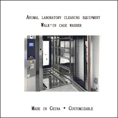 China Laboratory Walk In Animal Cage Washer 304 Stainless Steel With PLC Control System for sale