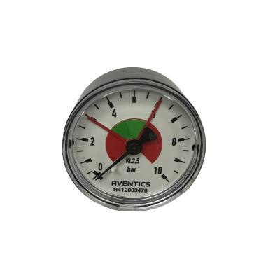 China AVENTICS R412003478 Safety Pressure Gauge with 10.20 Kgf/cm² Max Pressure and 5 Inch Stroke Length for sale